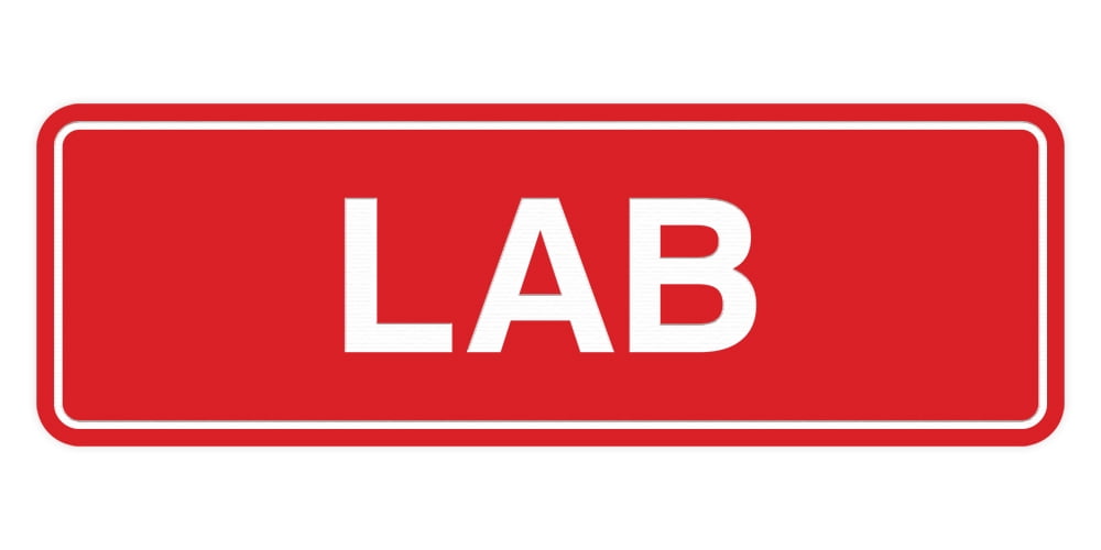 Signs ByLITA New Standard Lab Sign (Red) - Small - Walmart.com