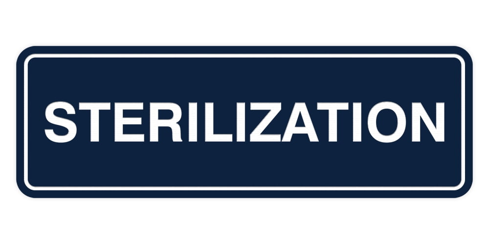 Signs ByLITA New Standard Sterilization Sign (Navy Blue / White ...