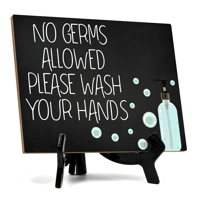 Signs ByLITA No Germs Allowed Please Wash Your Hands, Hygiene Sign, 6 ...