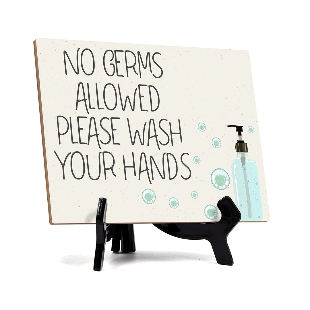 Signs ByLITA No Germs Allowed Please Wash Your Hands, Hygiene Sign, 6 ...