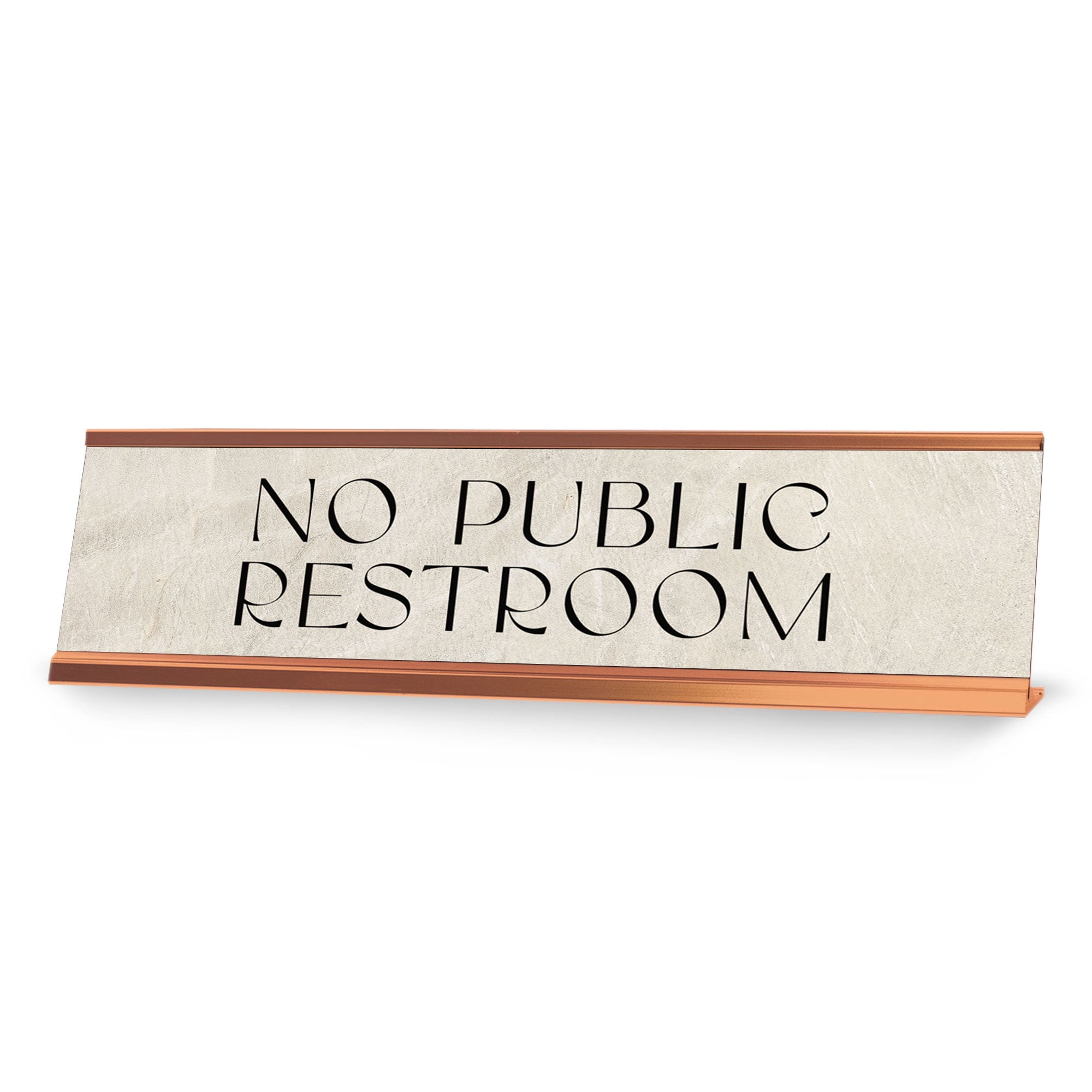 Signs ByLITA No Public Restroom Gold Frame, Novelty Desk Sign (2x8 ...