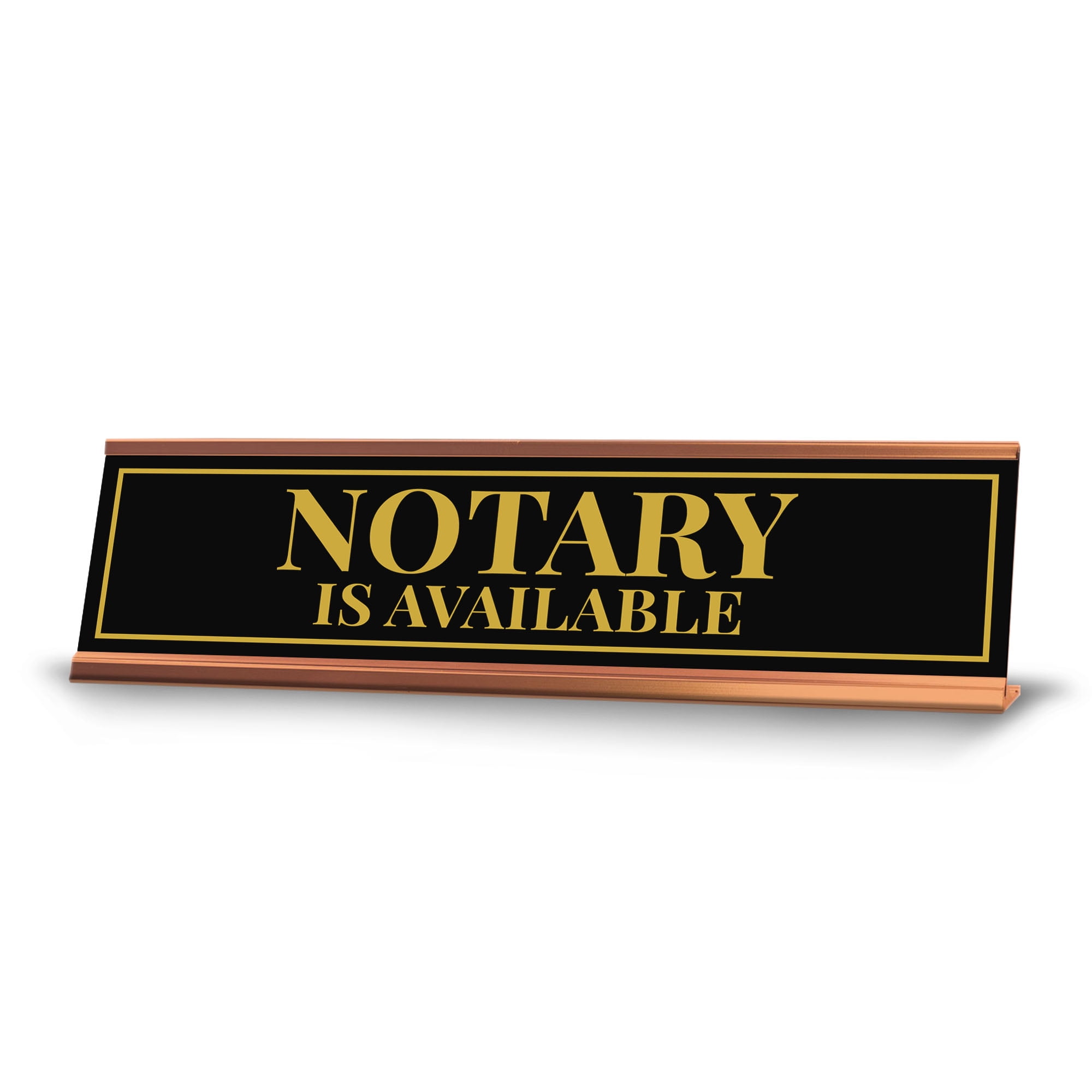 Signs ByLITA Notary Is Available Gold Frame Desk Sign (2x8") - Walmart.com