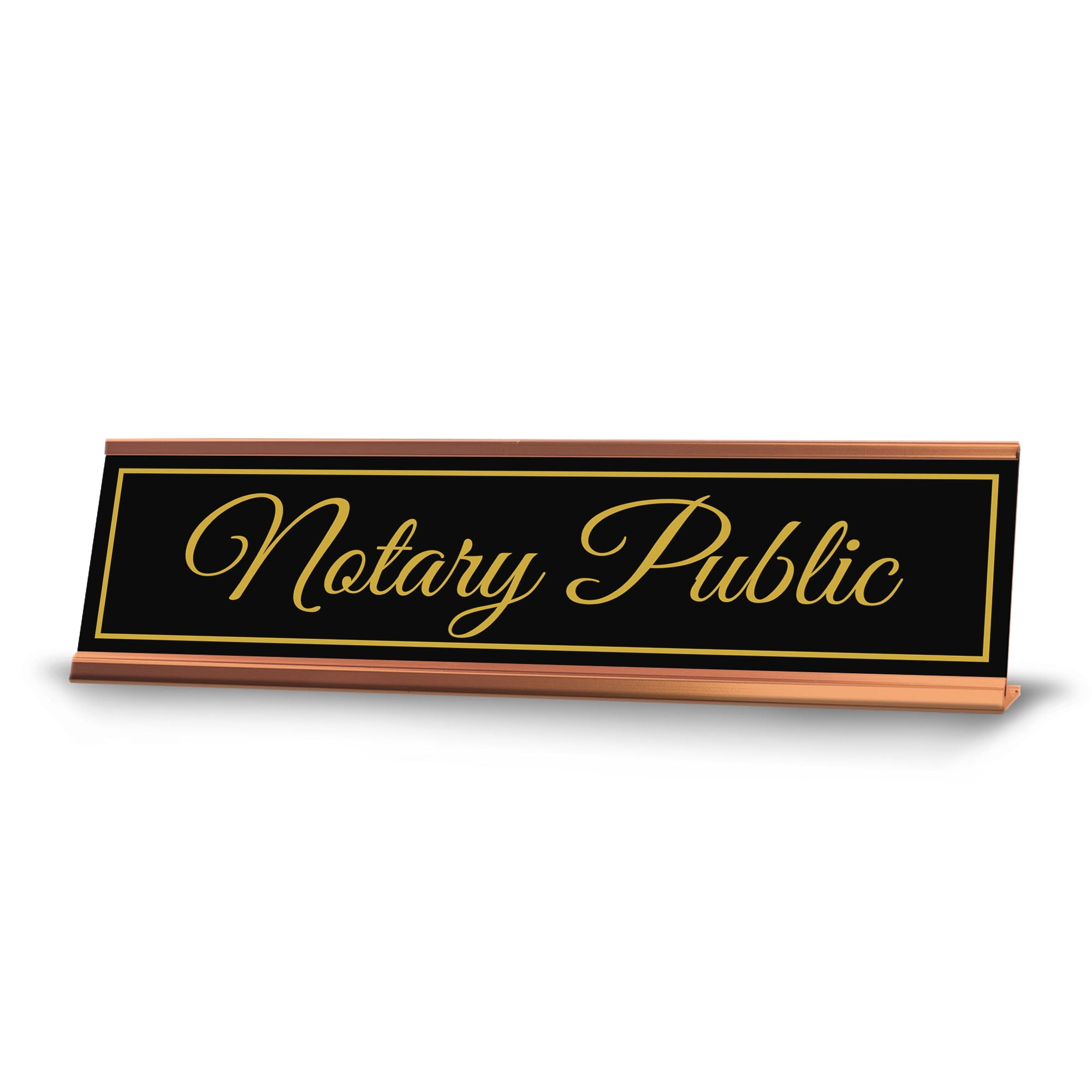 Signs ByLITA Notary Public Gold Frame Desk Sign (2x8") - Walmart.com