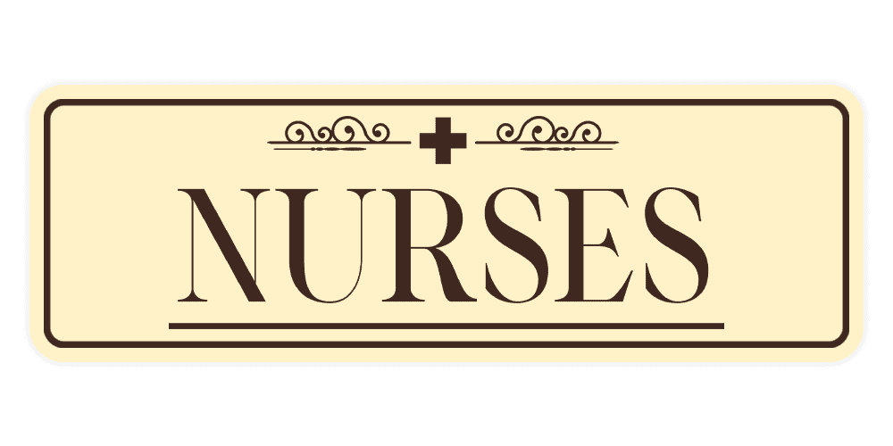 Signs ByLITA Nurses Graphic Medical Office Decor Sign (Brushed Silver ...