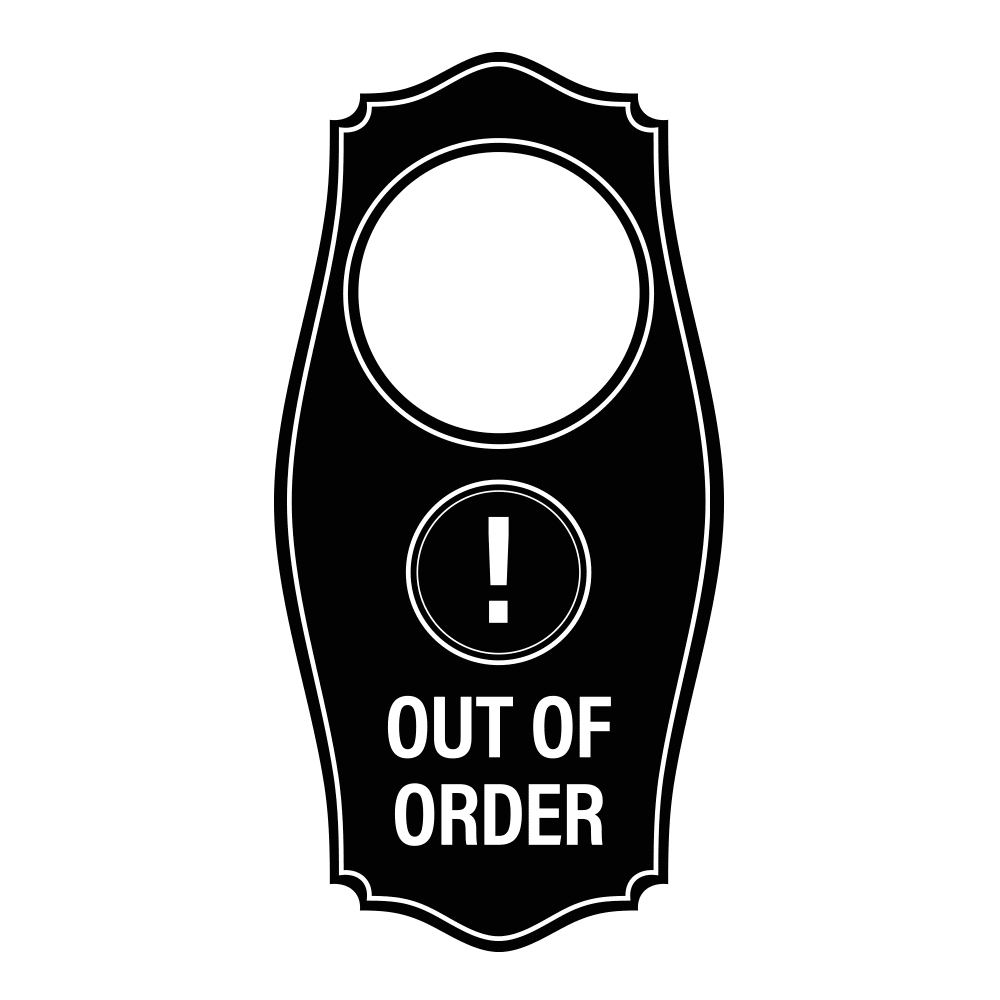 Signs ByLITA Out of Order Door Hanger - Black, 4" x 8" - Walmart.com