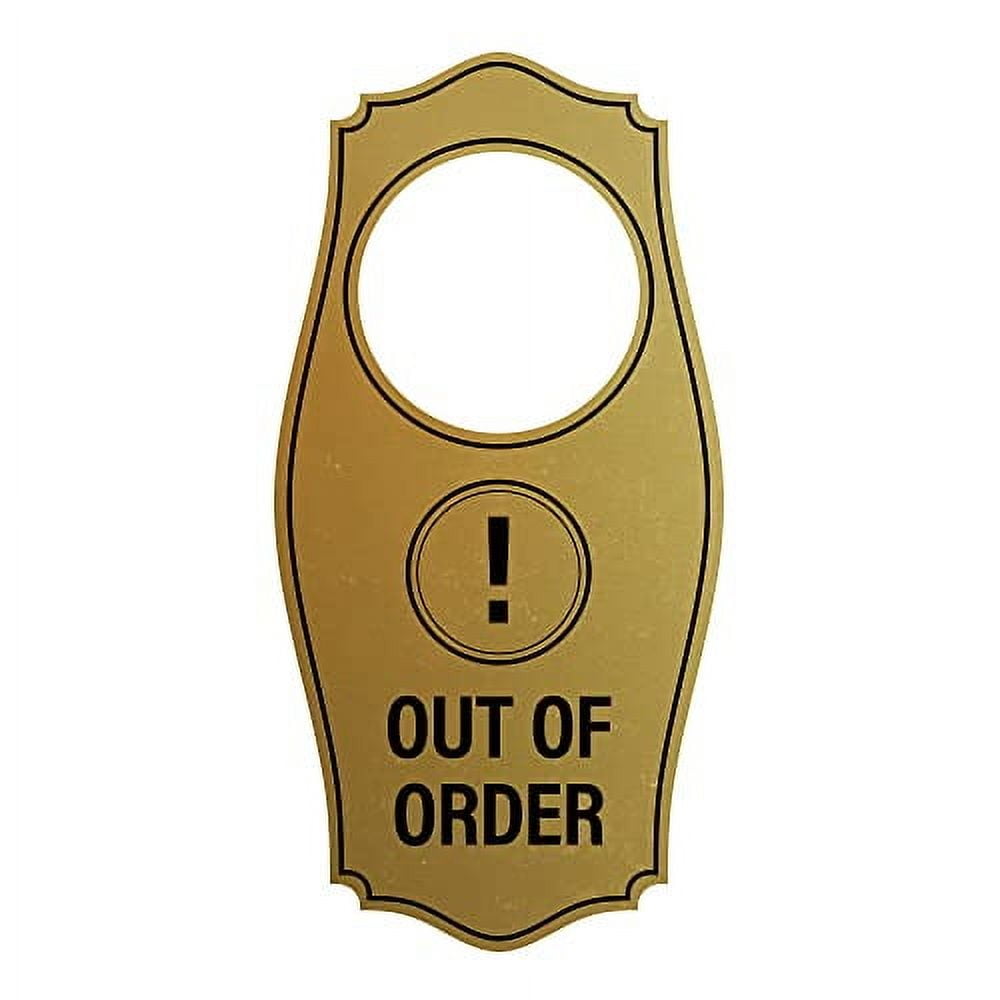 Signs ByLITA Out of Order Door Hanger - Brushed Gold, 4" x 8" (10 Pack ...