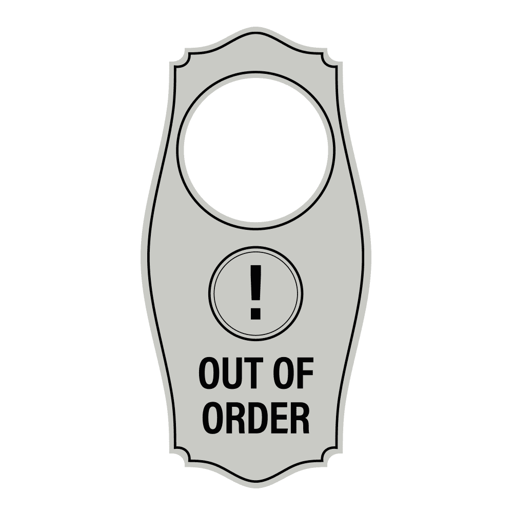 Signs ByLITA Out of Order Door Hanger - Light Grey, 4" x 8" - Walmart.com