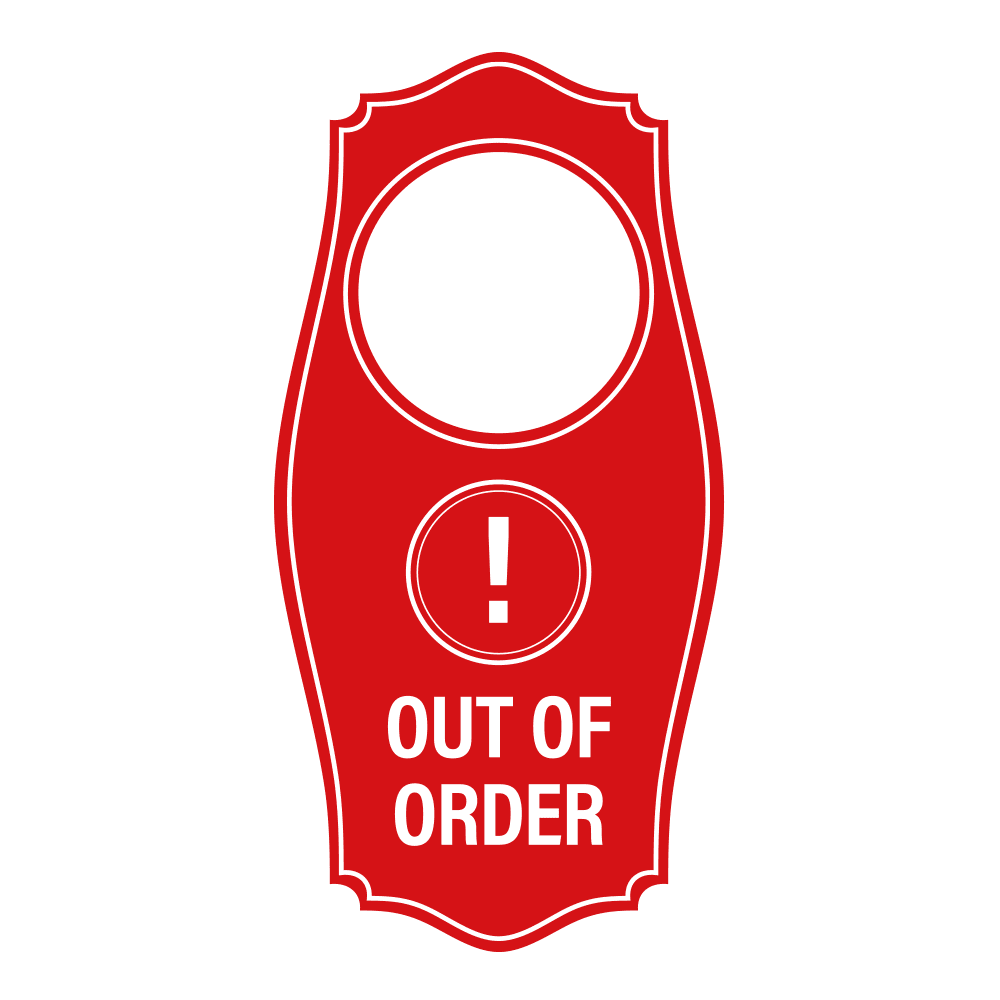 Signs ByLITA Out of Order Door Hanger - Red, 4" x 8" - Walmart.com