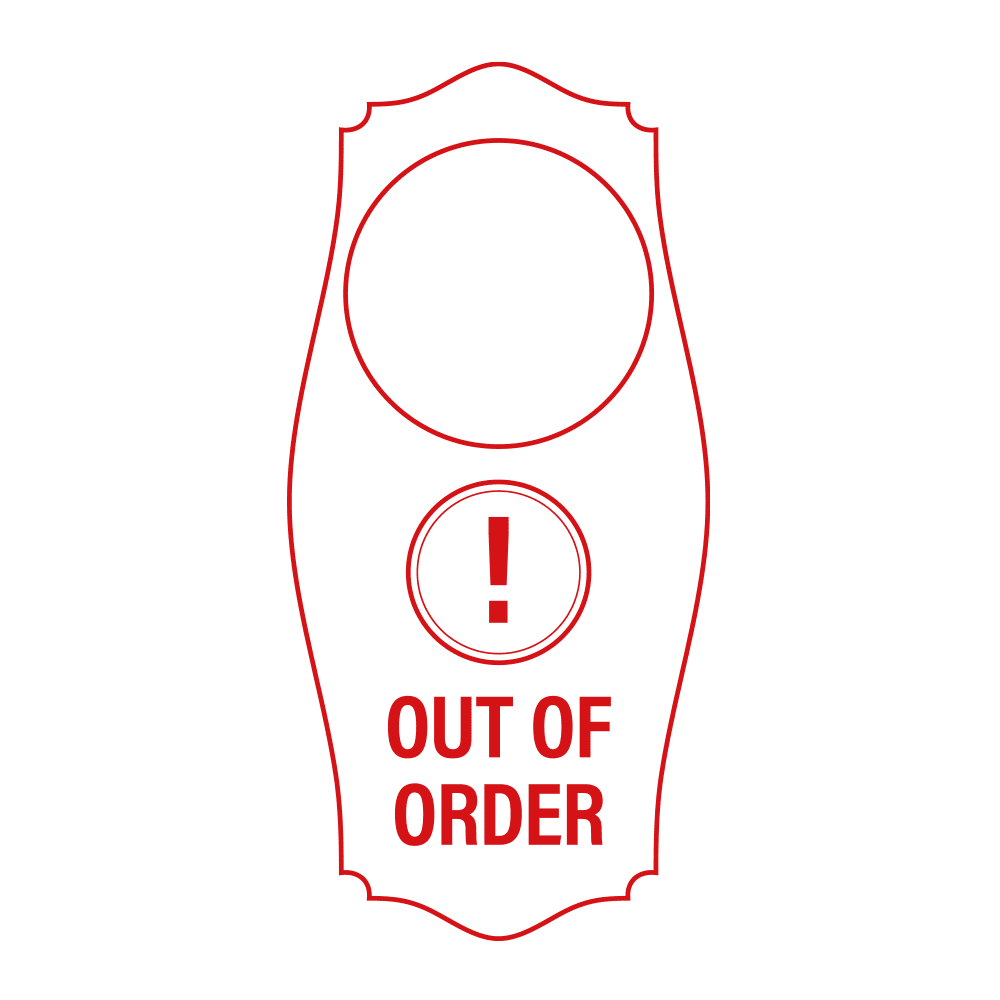 Signs ByLITA Out of Order Door Hanger - White Red, 4" x 8" - Walmart.com