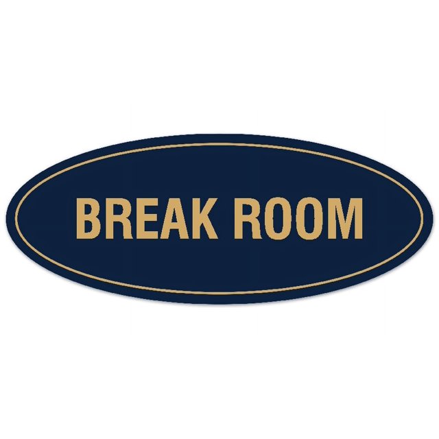 Signs ByLITA Oval Break Room Sign - Laser-Engraved Lettering | Durable ...