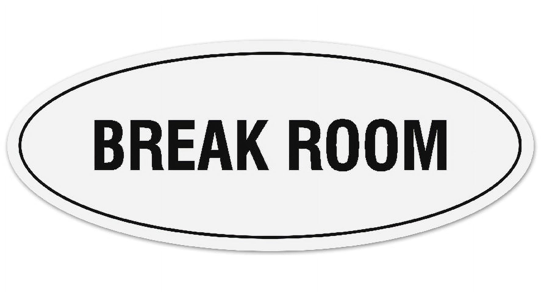Signs ByLITA Oval Break Room Sign - Laser-Engraved Lettering | Durable ...