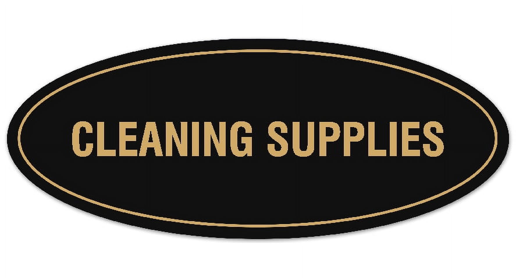 Signs ByLITA Oval CLEANING SUPPLIES Sign - Laser-Engraved Lettering ...