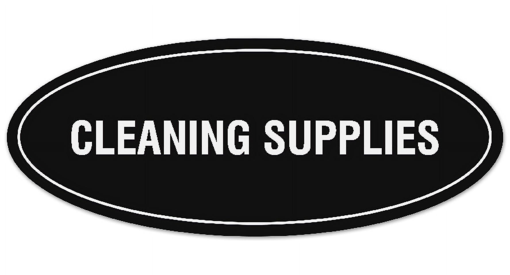 Signs ByLITA Oval CLEANING SUPPLIES Sign - Laser-Engraved Lettering ...