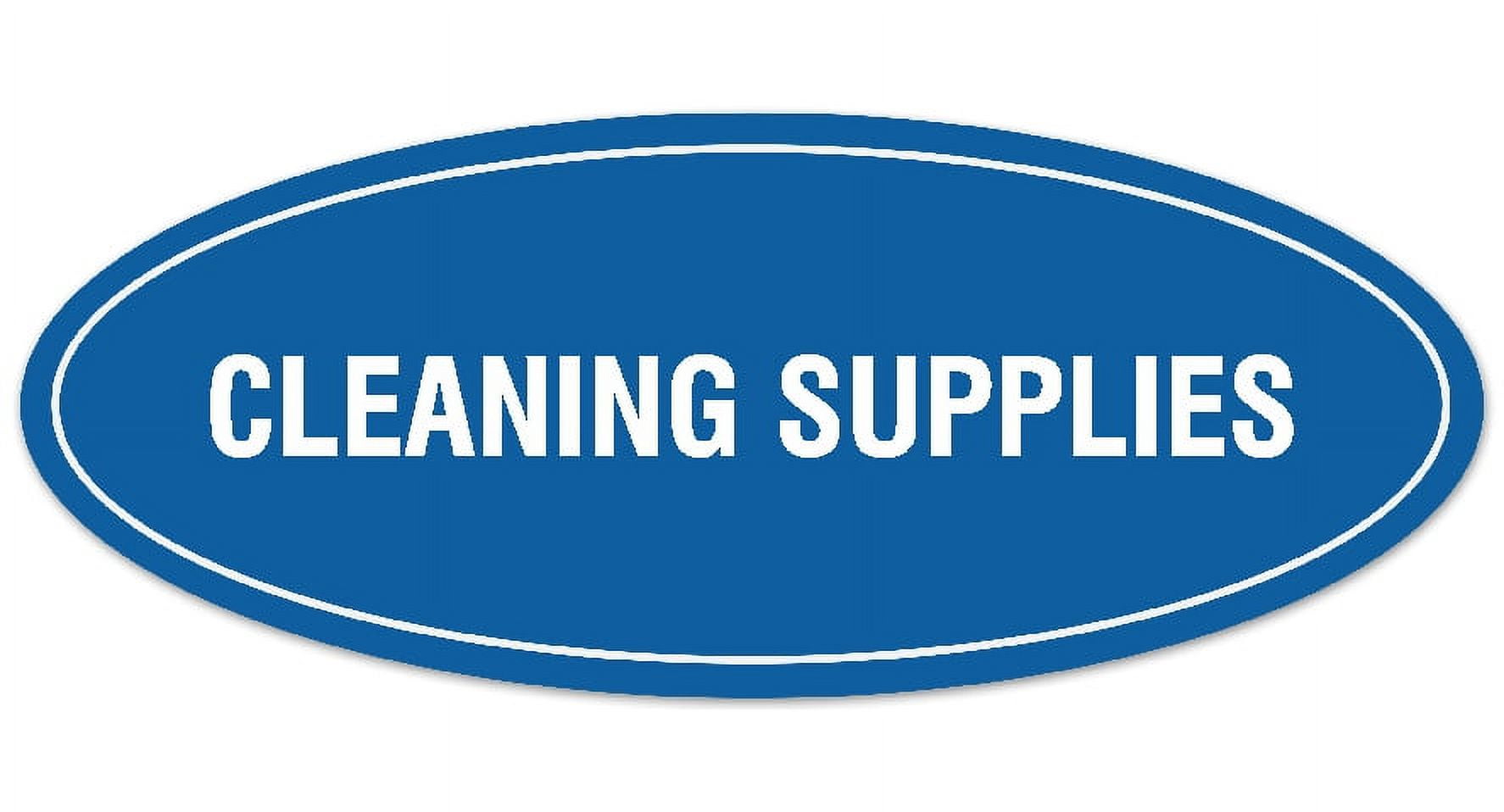 Signs ByLITA Oval CLEANING SUPPLIES Sign - Laser-Engraved Lettering ...