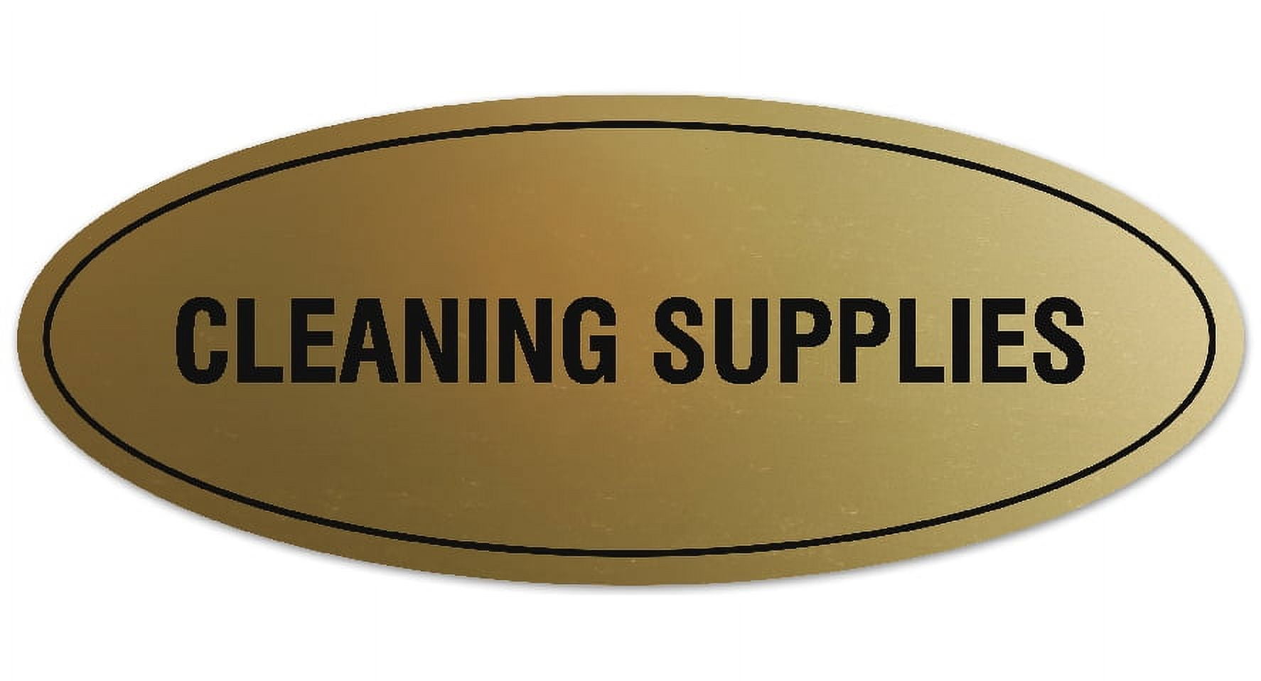 Signs ByLITA Oval CLEANING SUPPLIES Sign - Laser-Engraved Lettering ...