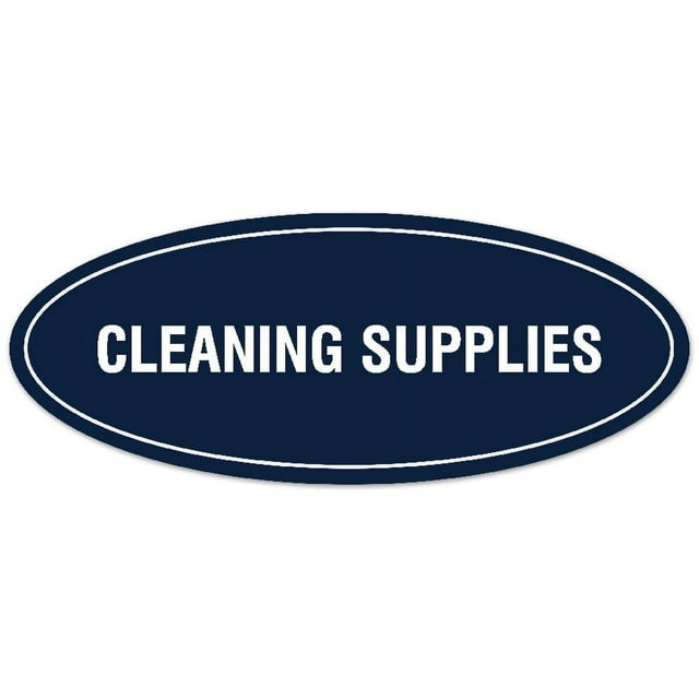 Signs ByLITA Oval CLEANING SUPPLIES Sign - Laser-Engraved Lettering ...