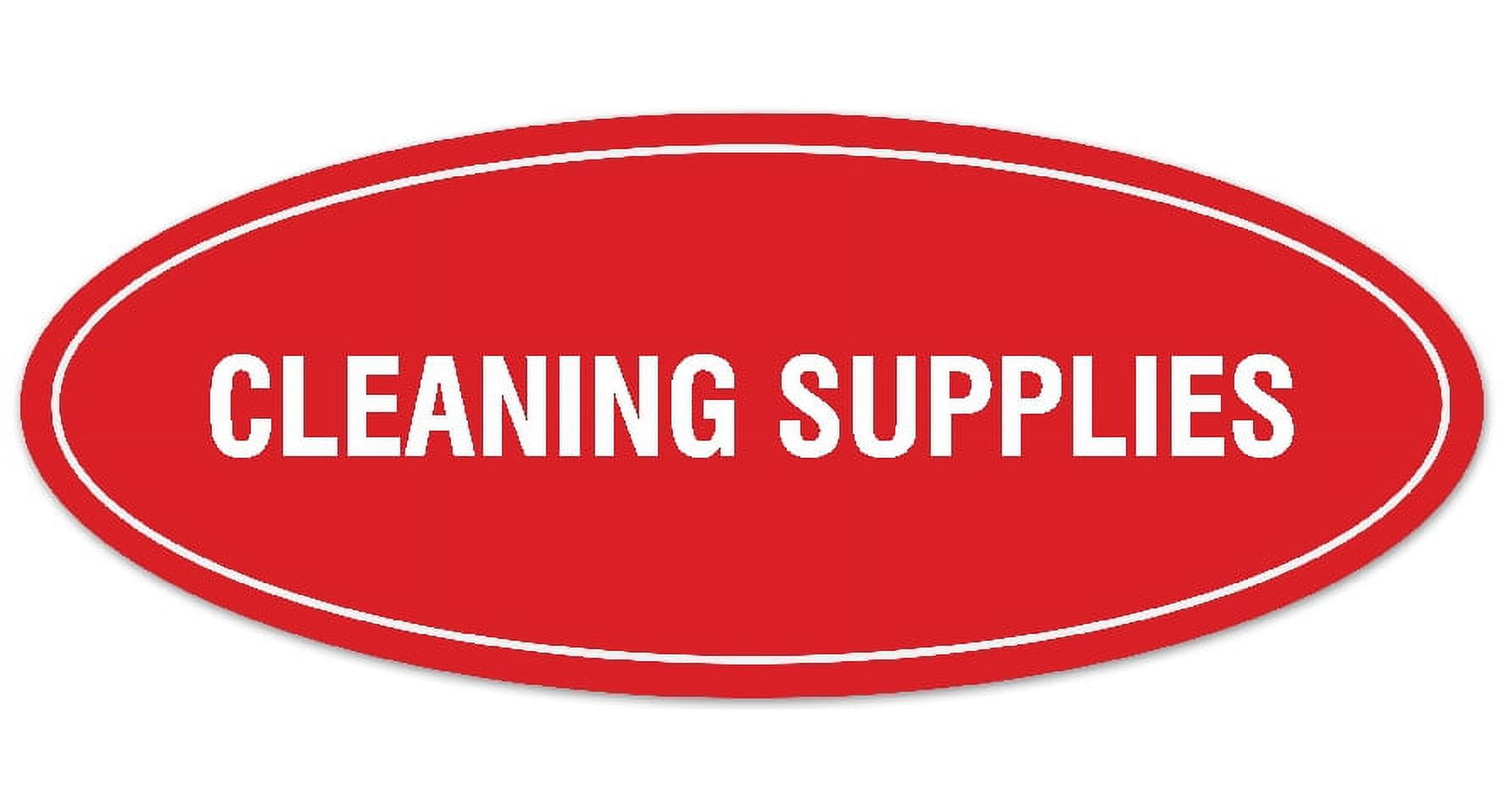 Signs ByLITA Oval CLEANING SUPPLIES Sign - Laser-Engraved Lettering ...