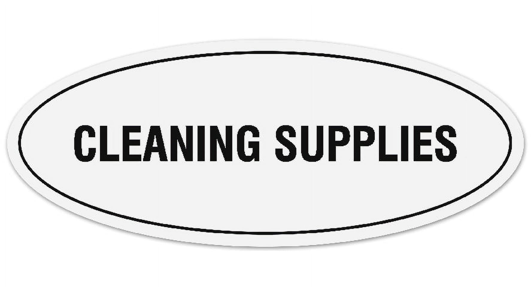 Signs ByLITA Oval CLEANING SUPPLIES Sign - Laser-Engraved Lettering ...