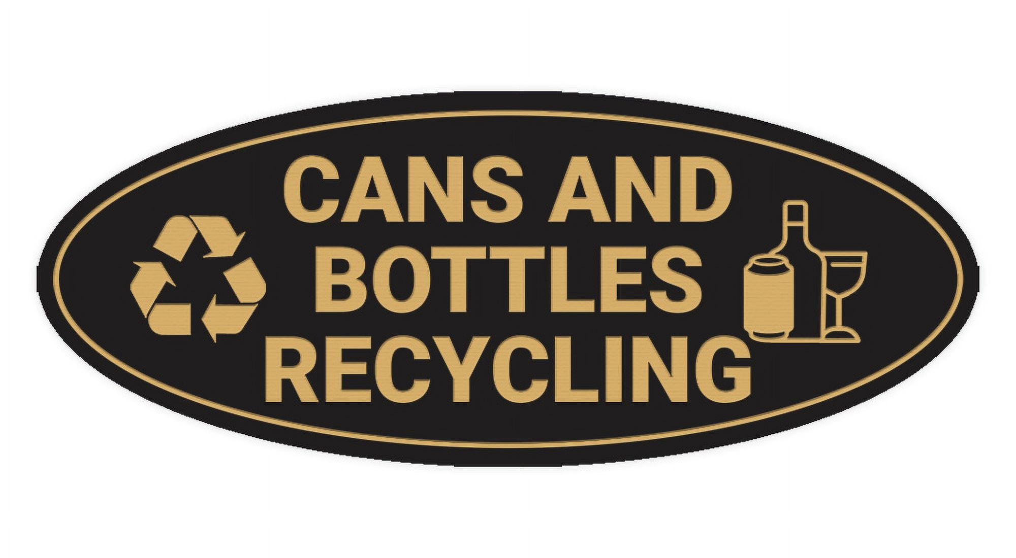 Signs ByLITA Oval Cans and bottles recycling Sign - Laser-Engraved ...