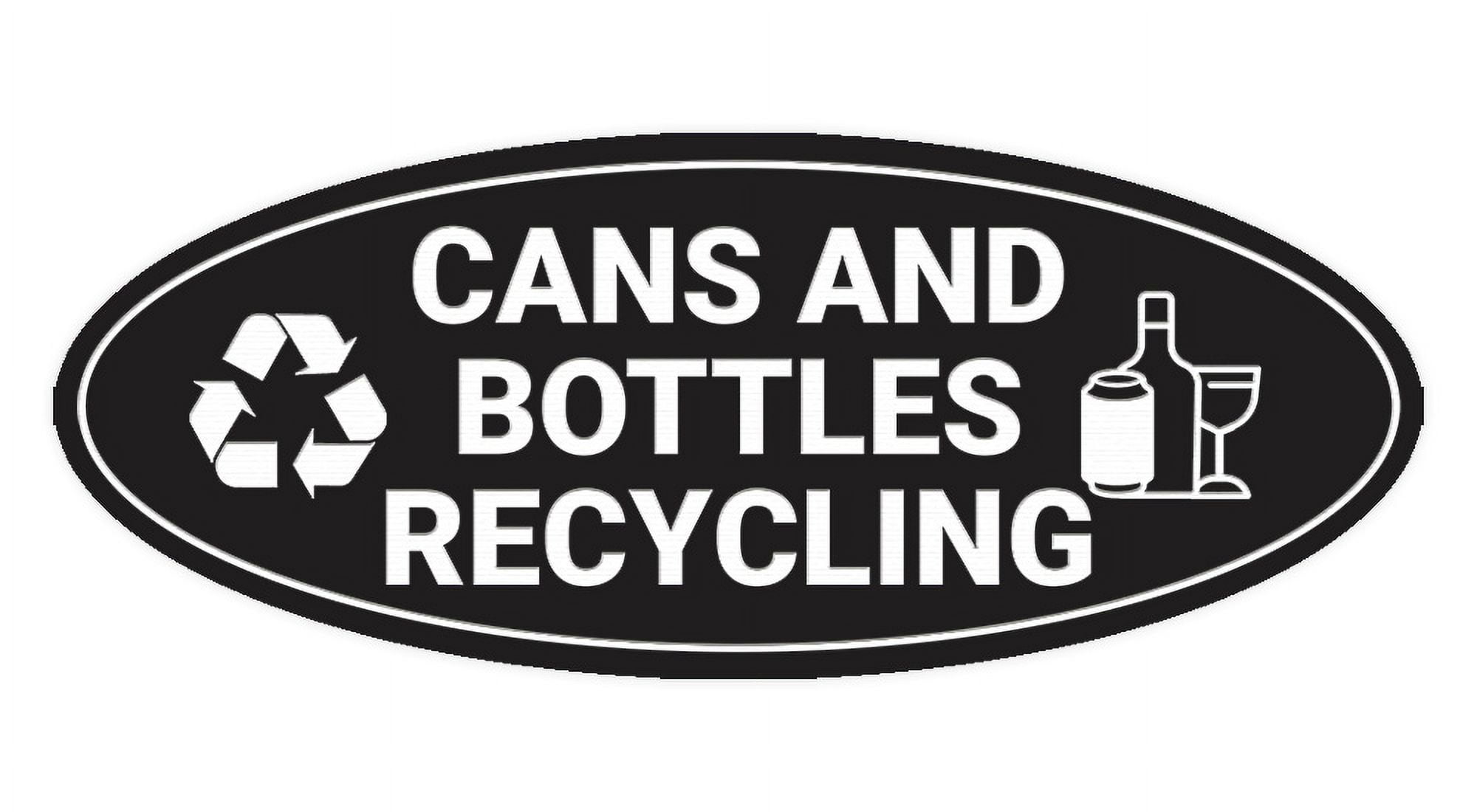 Signs ByLITA Oval Cans and bottles recycling Sign - Laser-Engraved ...