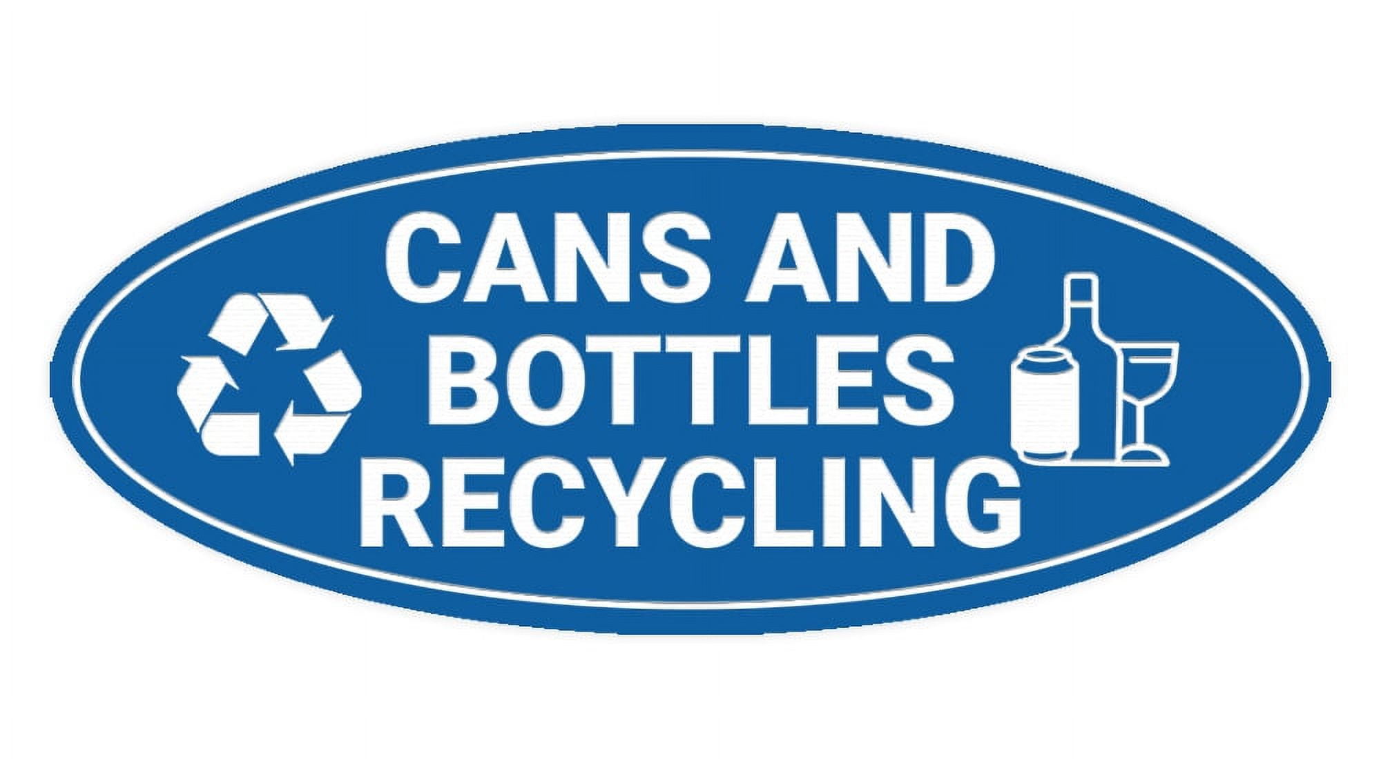 Signs ByLITA Oval Cans and bottles recycling Sign - Laser-Engraved ...