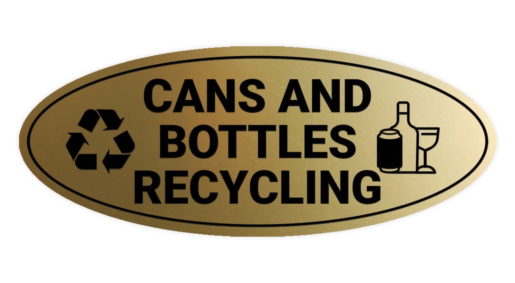 Signs ByLITA Oval Cans and bottles recycling Sign - Laser-Engraved ...