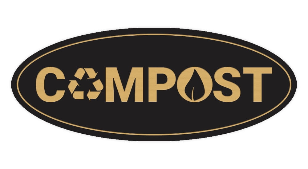 Signs ByLITA Oval Compost Sign - Laser-Engraved Lettering | Durable ABS ...