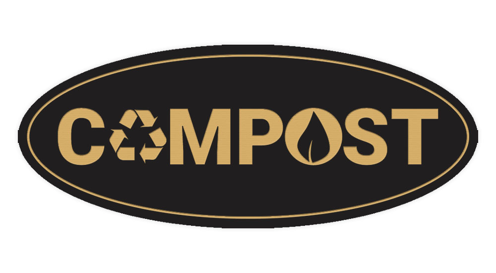 Signs ByLITA Oval Compost Sign - Laser-Engraved Lettering | Durable ABS ...