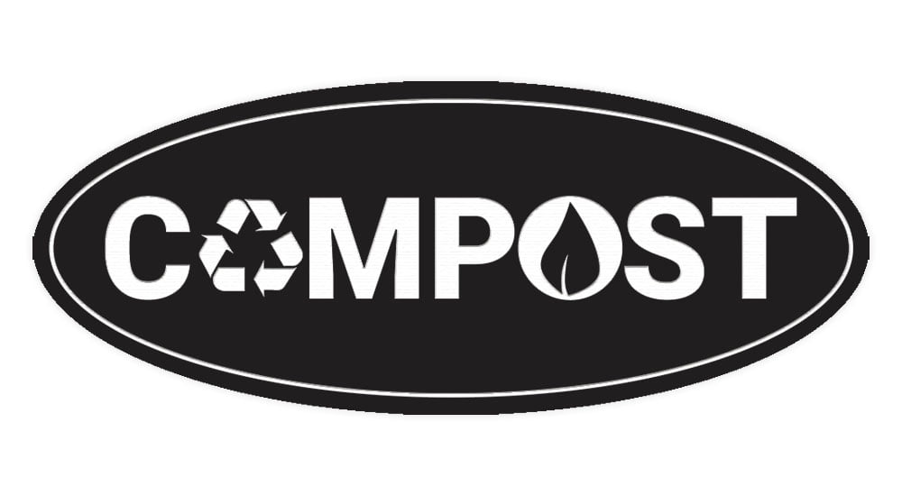 Signs ByLITA Oval Compost Sign - Laser-Engraved Lettering | Durable ABS ...