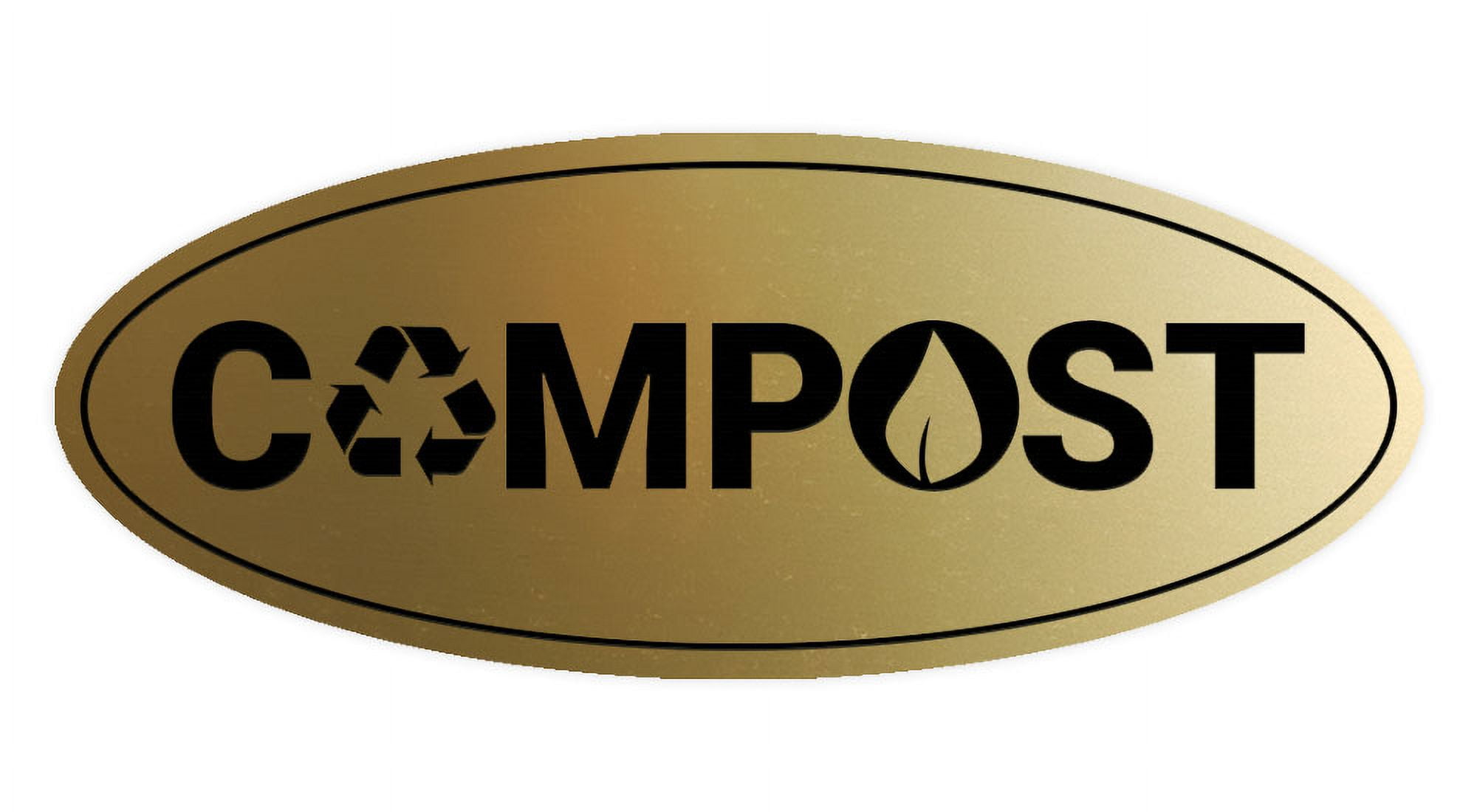 Signs ByLITA Oval Compost Sign - Laser-Engraved Lettering | Durable ABS ...