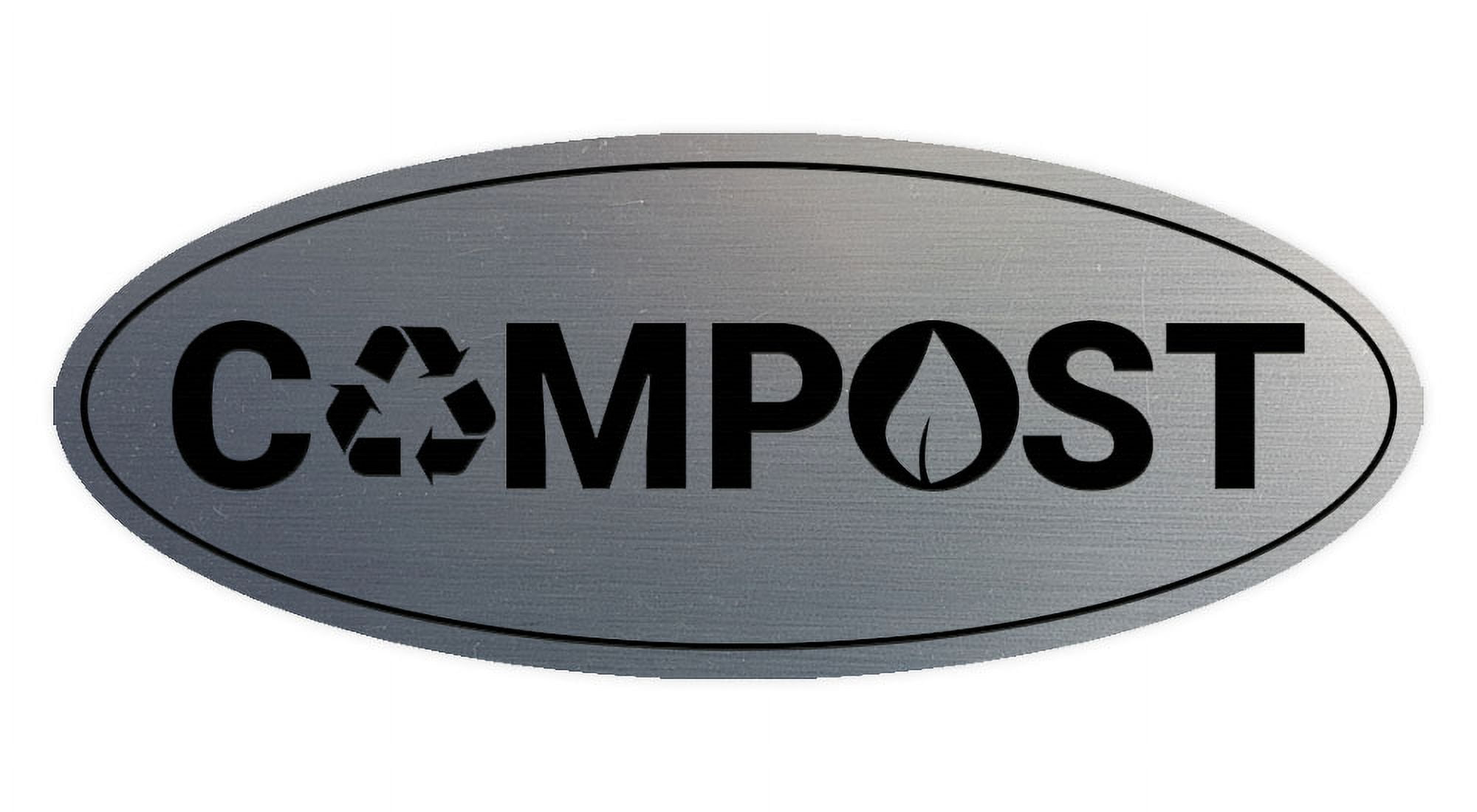 Signs ByLITA Oval Compost Sign - Laser-Engraved Lettering | Durable ABS ...