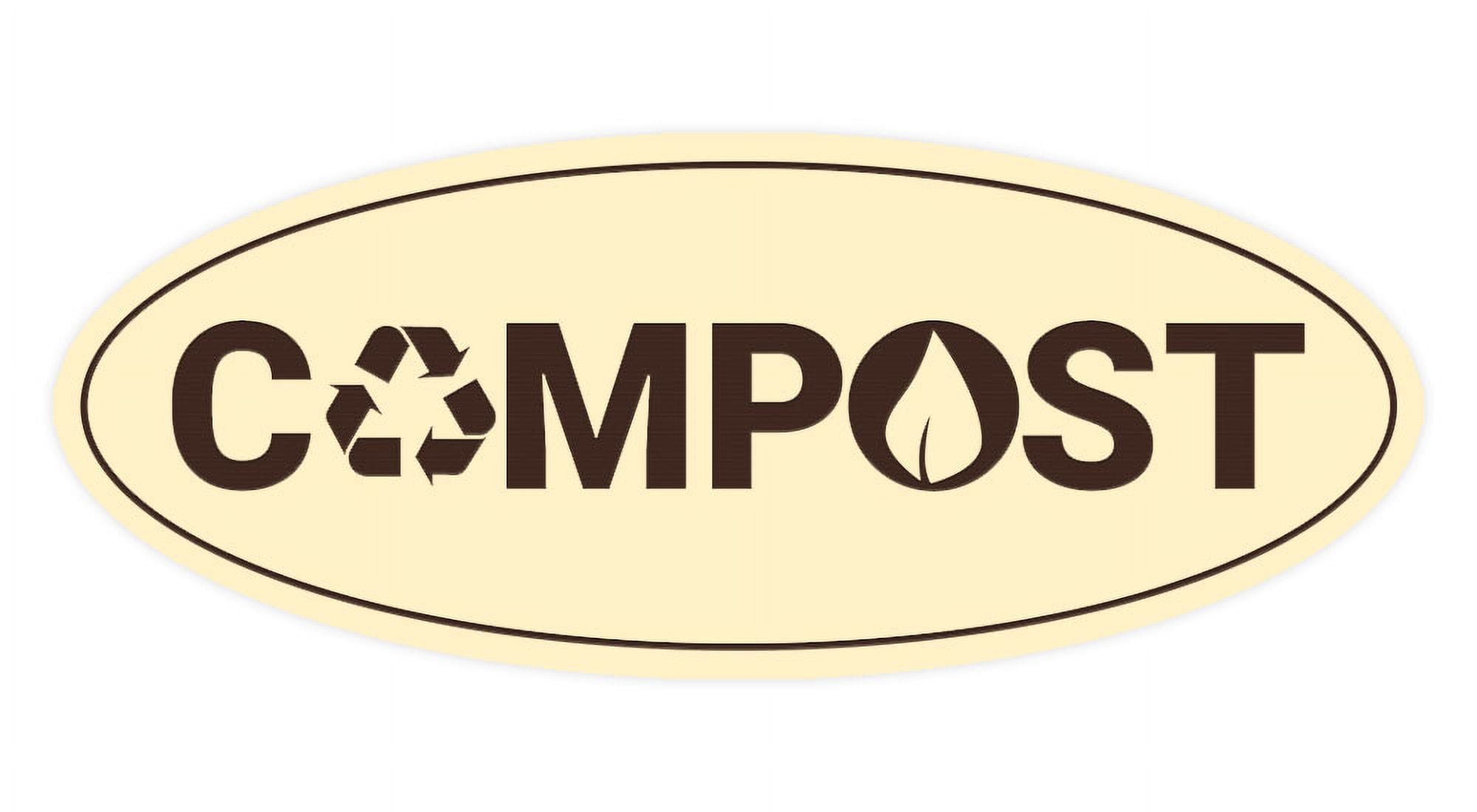 Signs ByLITA Oval Compost Sign - Laser-Engraved Lettering | Durable ABS ...