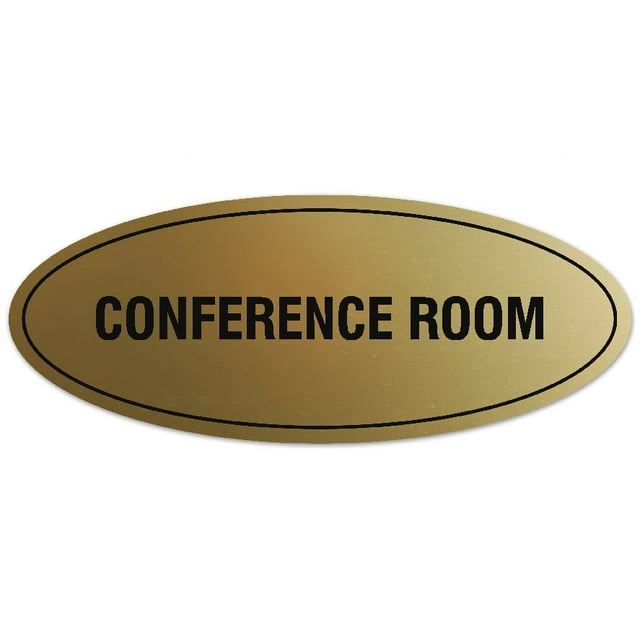 Signs ByLITA Oval Conference Room Sign - Laser-Engraved Lettering ...