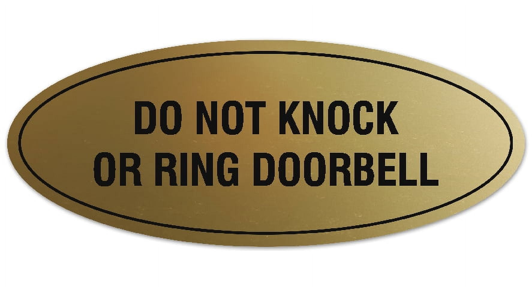 Signs ByLITA Oval DO NOT KNOCK OR RING DOORBELL Sign - Laser-Engraved ...