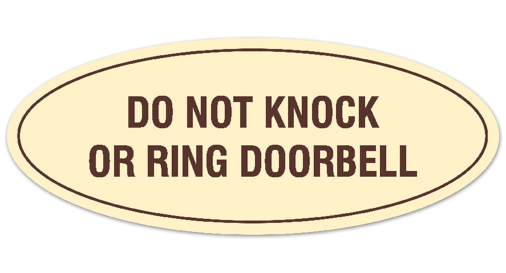 Signs ByLITA Oval DO NOT KNOCK OR RING DOORBELL Sign - Laser-Engraved ...