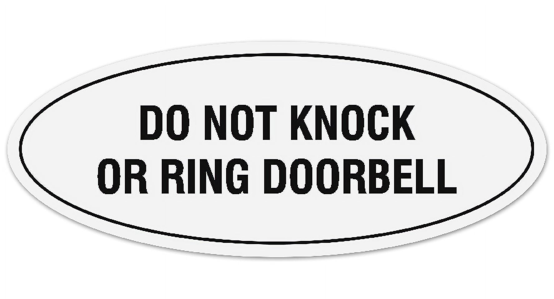 Signs ByLITA Oval DO NOT KNOCK OR RING DOORBELL Sign - Laser-Engraved ...