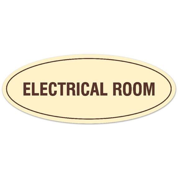 Signs ByLITA Oval Electrical Room Sign - Laser-Engraved Lettering ...