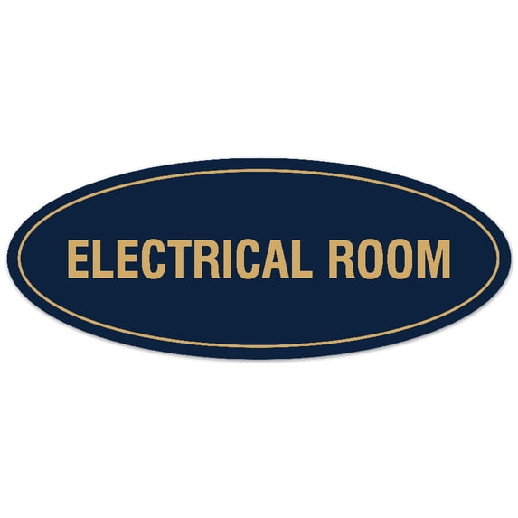 Signs ByLITA Oval Electrical Room Sign - Laser-Engraved Lettering ...