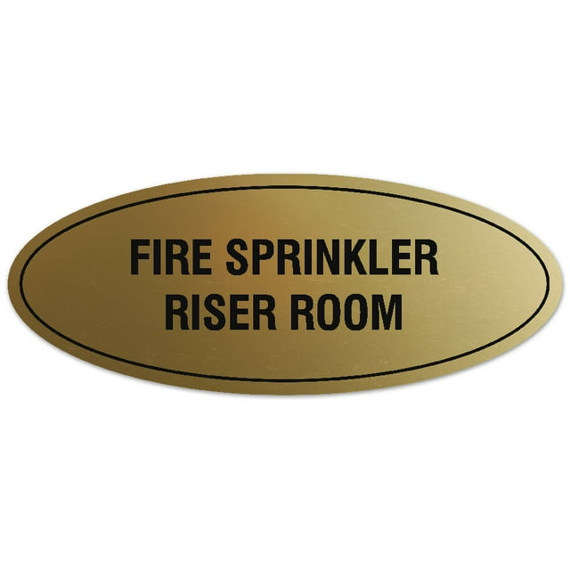 Signs ByLITA Oval FIRE SPRINKLER RISER ROOM Sign - Laser-Engraved ...