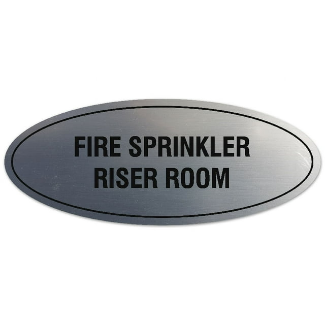 Signs ByLITA Oval FIRE SPRINKLER RISER ROOM Sign - Laser-Engraved ...