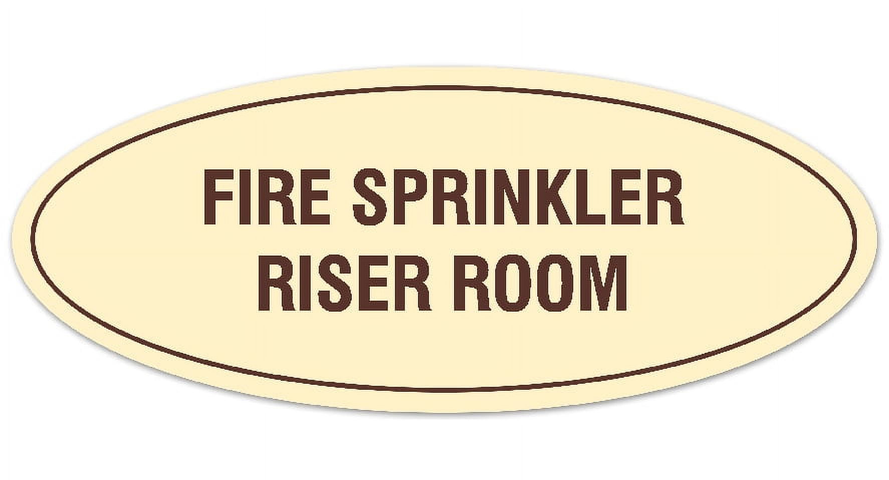 Signs ByLITA Oval FIRE SPRINKLER RISER ROOM Sign - Laser-Engraved ...