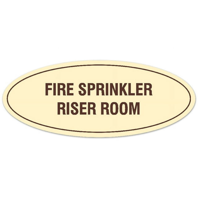 Signs ByLITA Oval FIRE SPRINKLER RISER ROOM Sign - Laser-Engraved ...
