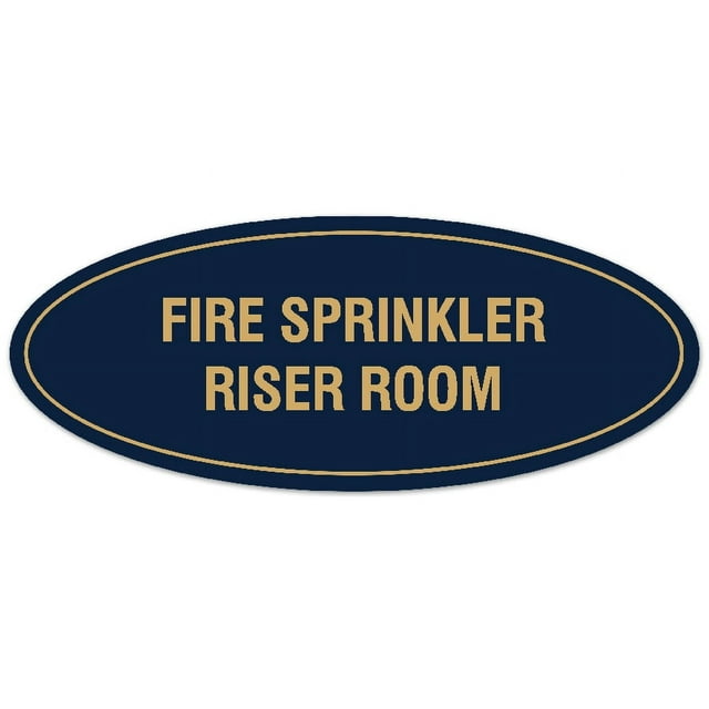 Signs ByLITA Oval FIRE SPRINKLER RISER ROOM Sign - Laser-Engraved ...