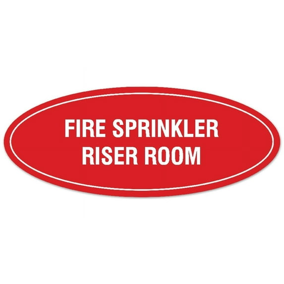 Signs ByLITA Oval FIRE SPRINKLER RISER ROOM Sign - Laser-Engraved ...