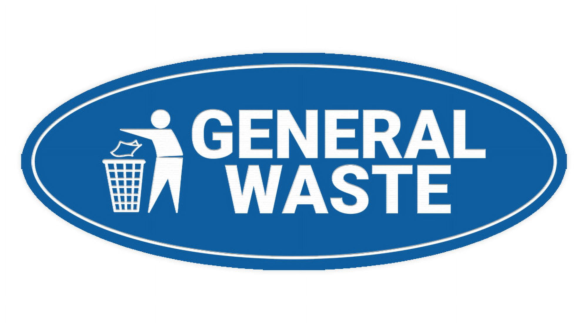 Signs ByLITA Oval General Waste Sign - Laser-Engraved Lettering ...