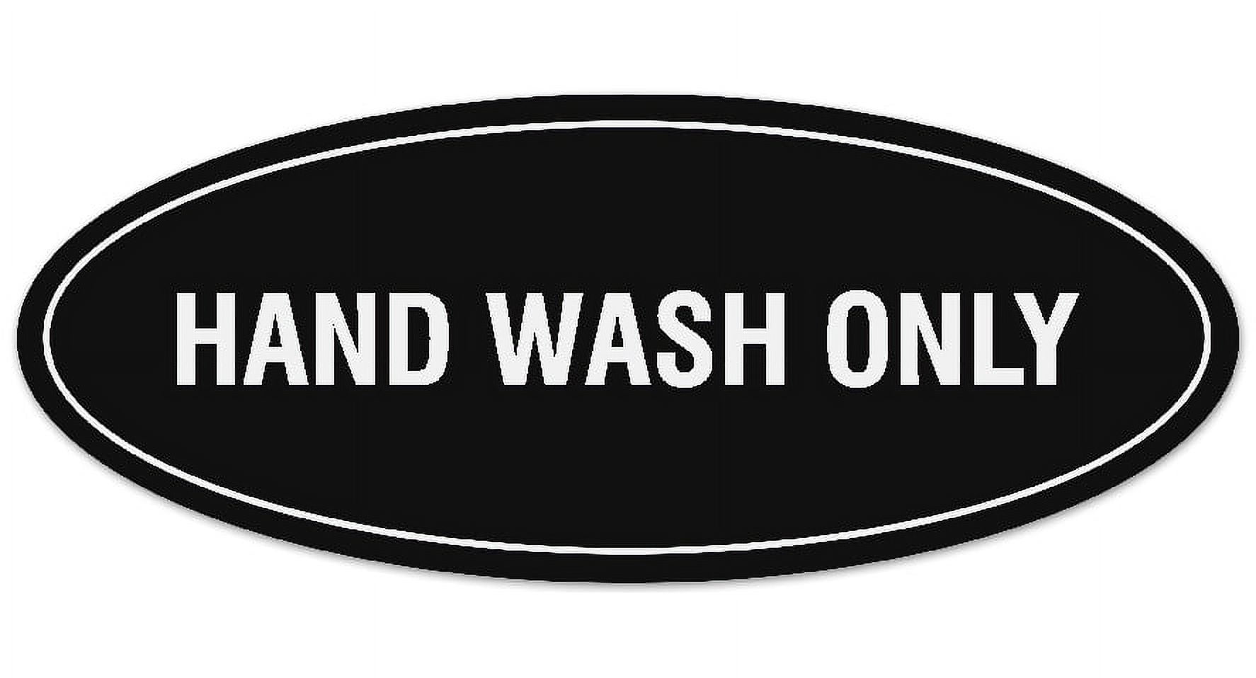 Signs ByLITA Oval Hand Wash Only Sign - Laser-Engraved Lettering ...