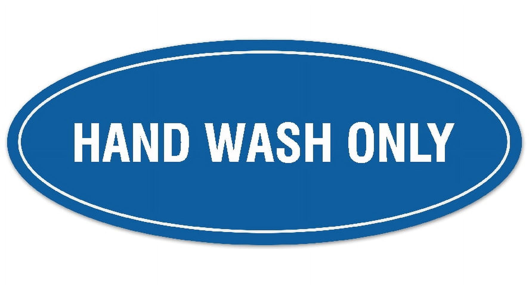Signs ByLITA Oval Hand Wash Only Sign - Laser-Engraved Lettering ...