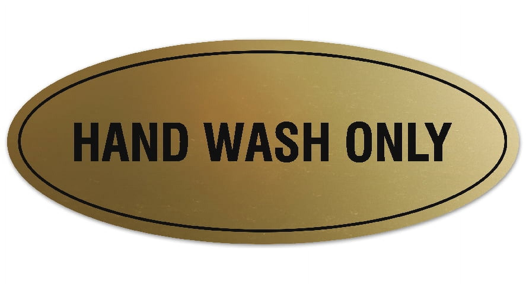Signs ByLITA Oval Hand Wash Only Sign - Laser-Engraved Lettering ...