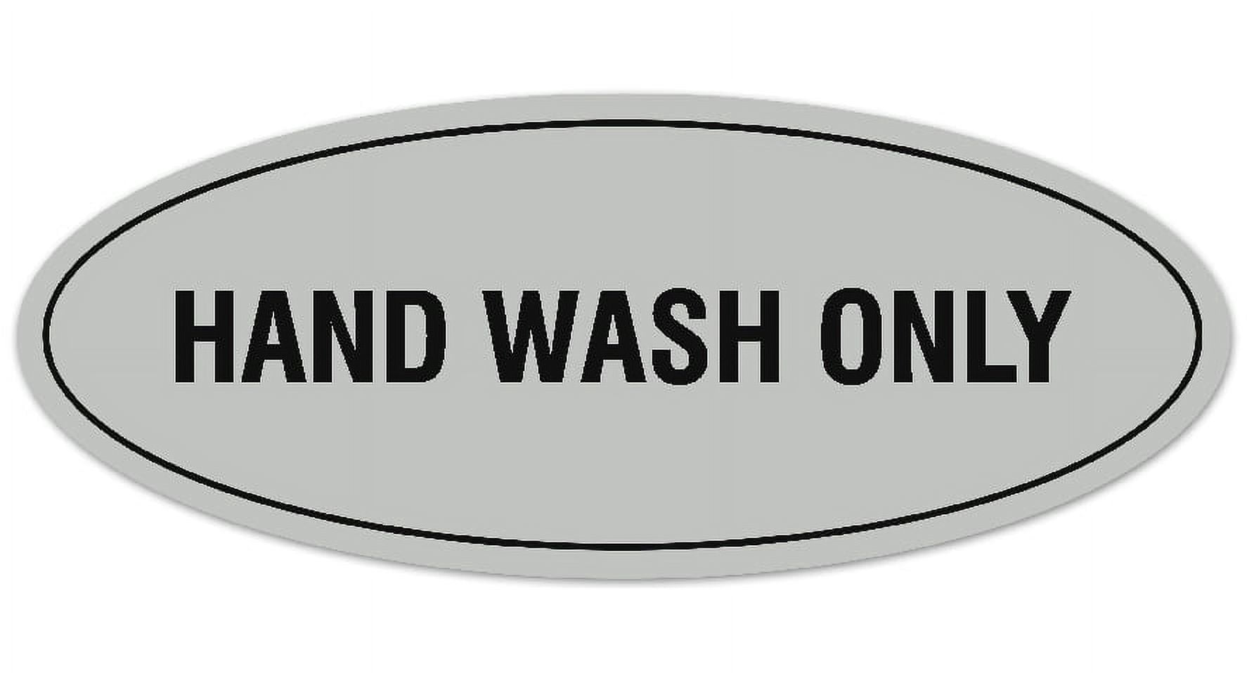 Signs ByLITA Oval Hand Wash Only Sign - Laser-Engraved Lettering ...