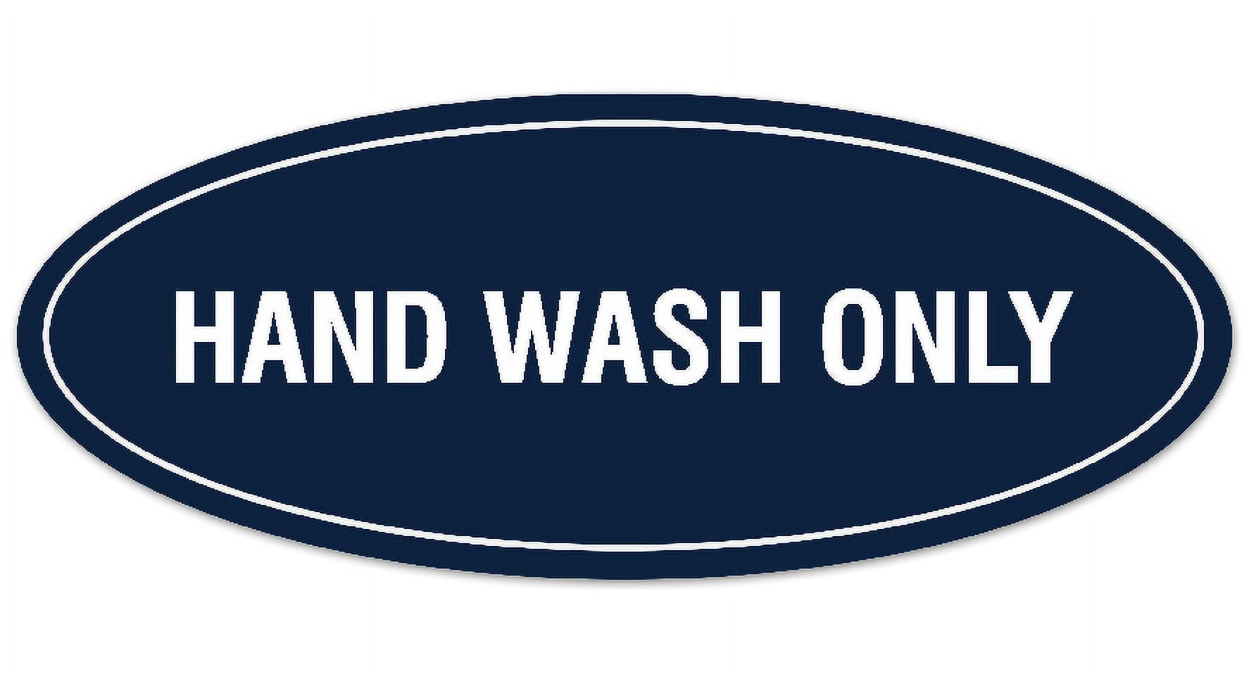 Signs ByLITA Oval Hand Wash Only Sign - Laser-Engraved Lettering ...